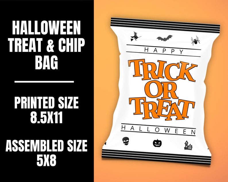 Halloween Chip Bag Wrapper Trick or Treat Party Favor Snack - Etsy