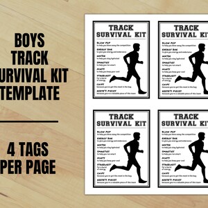Editable Track Survival Kit Tags, Boys & Girls Track Meet Treat Tags ...