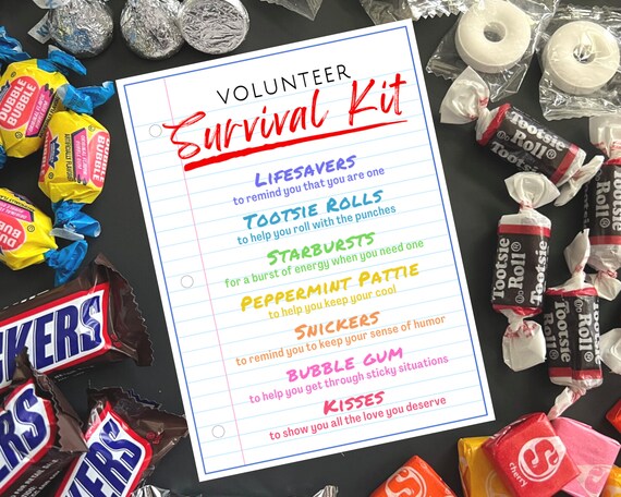 Volunteer Survival Kit Gift Tags Volunteer Appreciation and - Etsy