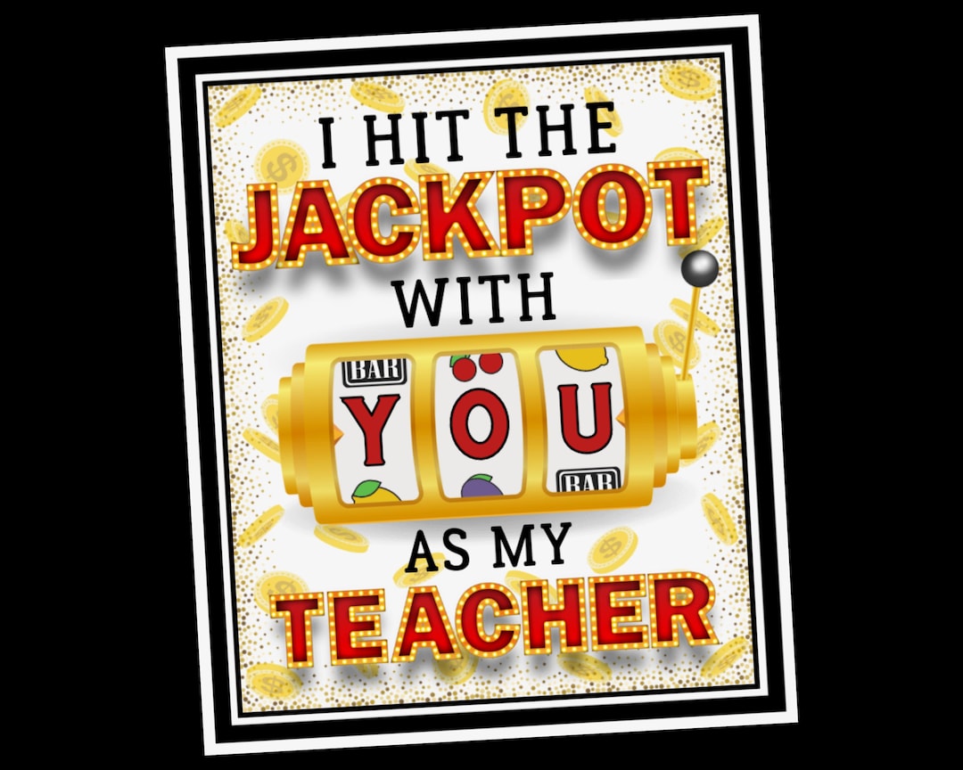 Teacher Appreciation Gift Tags, Jackpot Lottery Tag, Hit the Jackpot ...