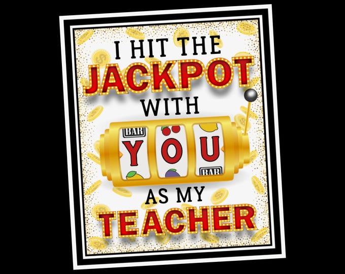 I Hit the Jackpot Scratch off Lottery Gift Tag Printable, Teacher ...