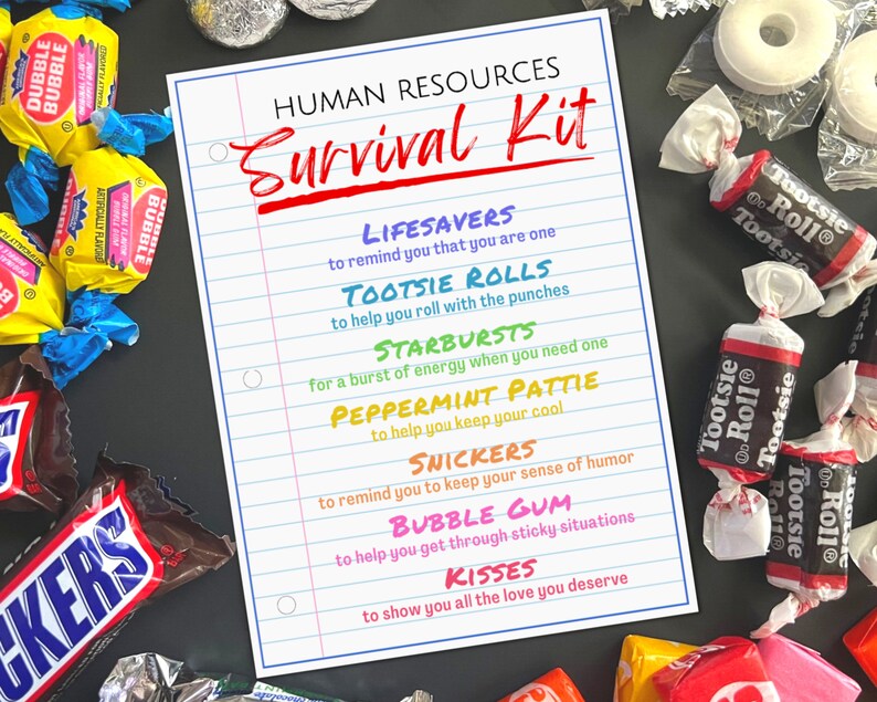 Human Resources Survival Kit Gift Tags HR Appreciation Thank - Etsy