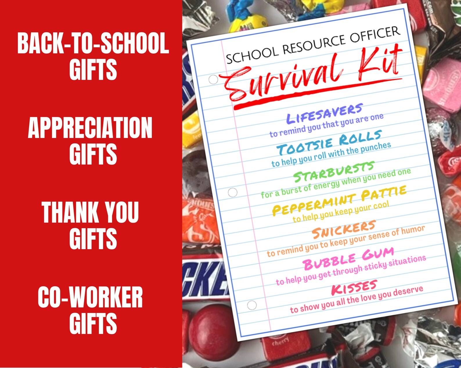 SRO School Resource Officer Survival Kit Gift Tag SRO - Etsy