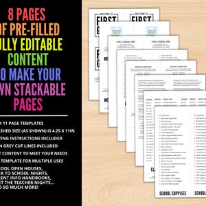 EDITABLE Meet the Teacher Flip Book, Back to School Flip Chart, Open ...