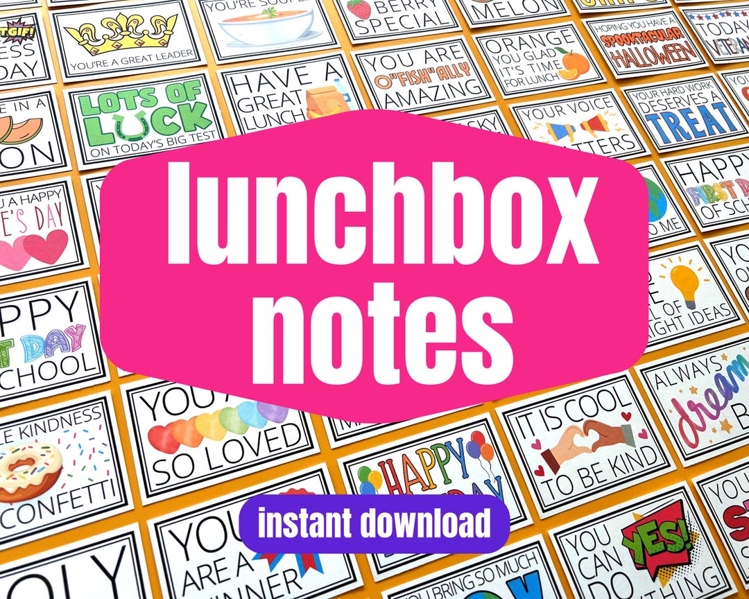 PRINTABLE Lunchbox Notes With Positive Messages for School Lunches ...