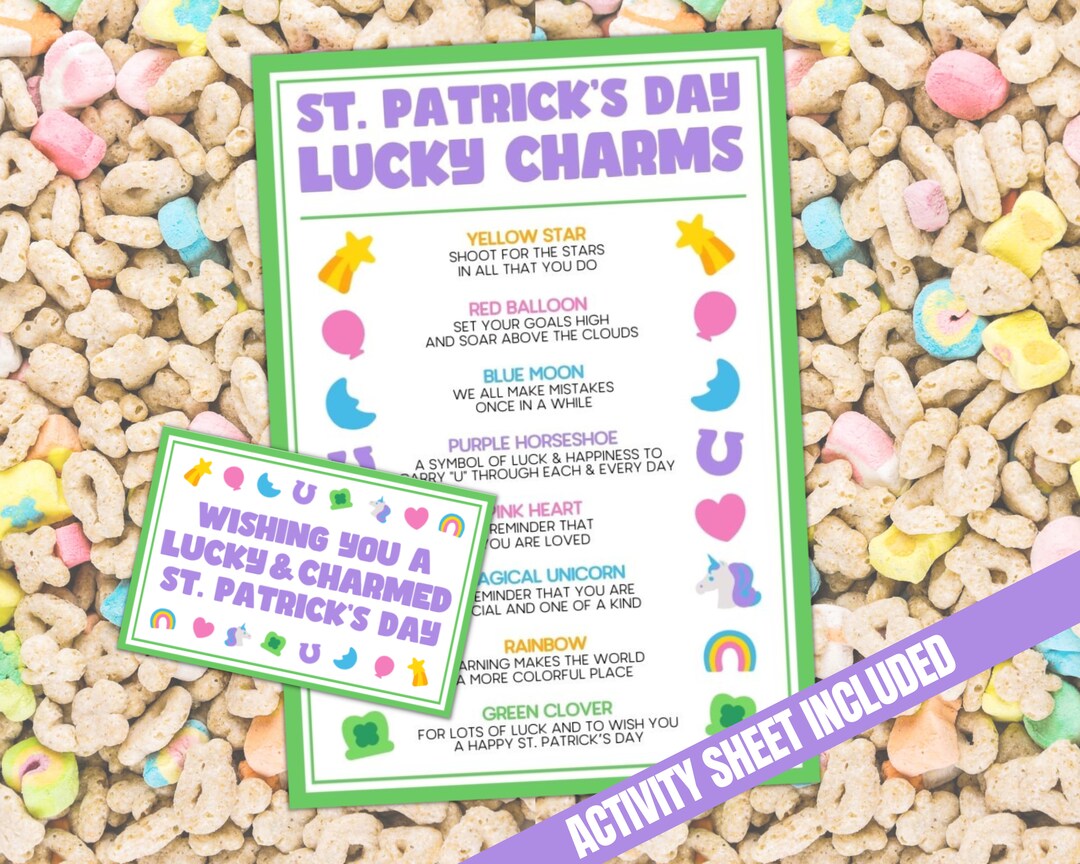 St Patrick's Day Lucky Charms Tag, St. Patrick's Game Activity, School ...