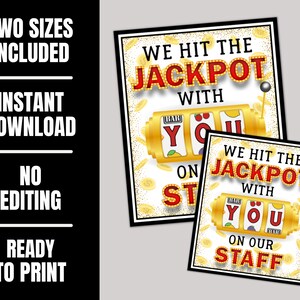 Staff Appreciation Tag, Jackpot Tag Lottery Tag, Hit the Jackpot Staff ...
