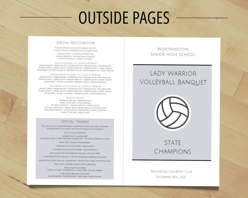 Bi-fold Program Template Printable and Editable Folded - Etsy