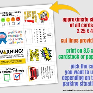 Bad Parking Cards, Leave Behind Windshield Notes, Bad Driver Novelty ...