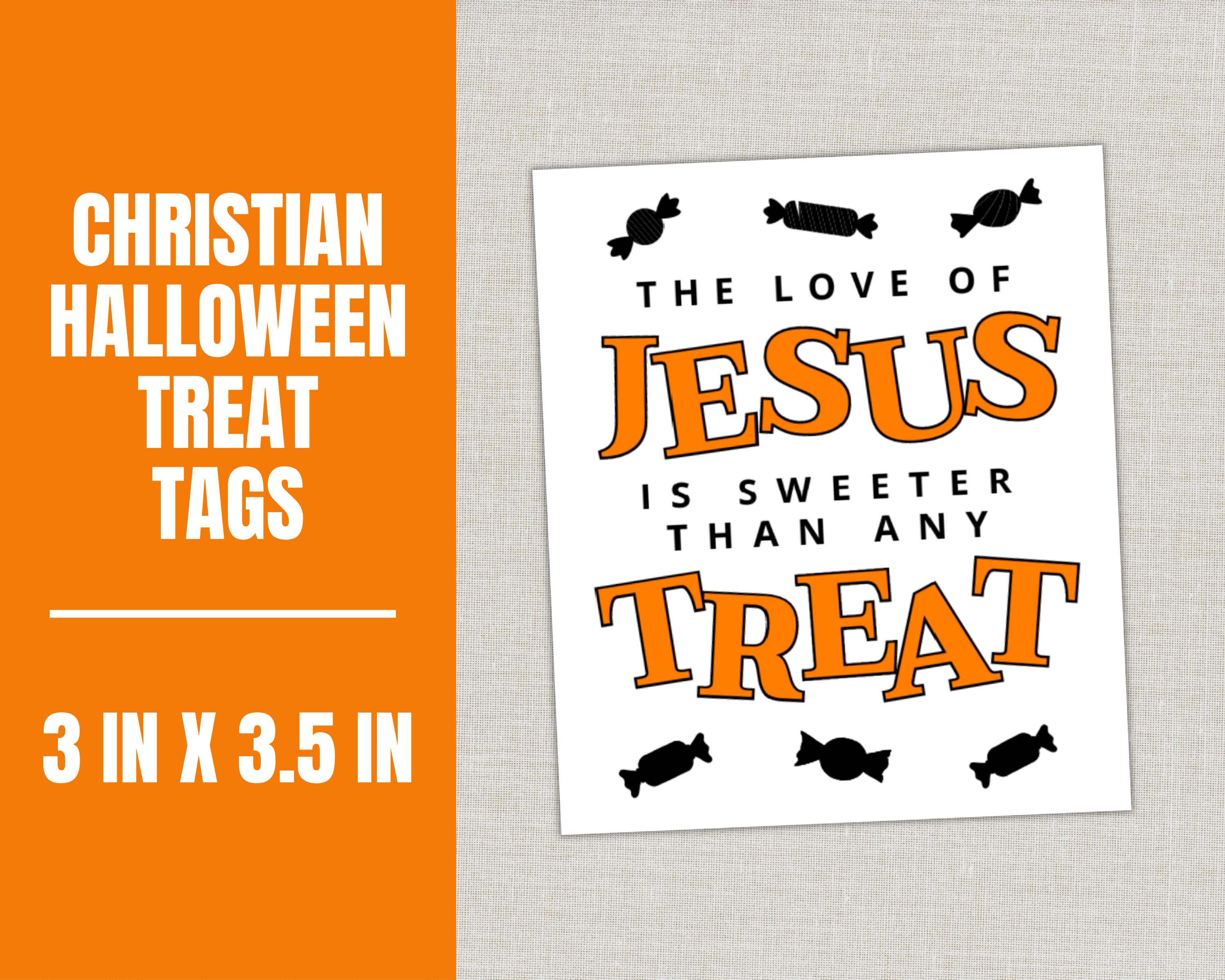 Christian Halloween Treat Tag, Religious Halloween Jesus Printable for ...