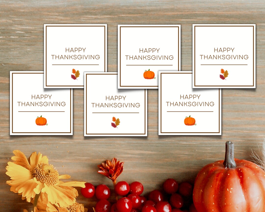 Minimalist Happy Thanksgiving Gift Treat Tags Treat Card - Etsy