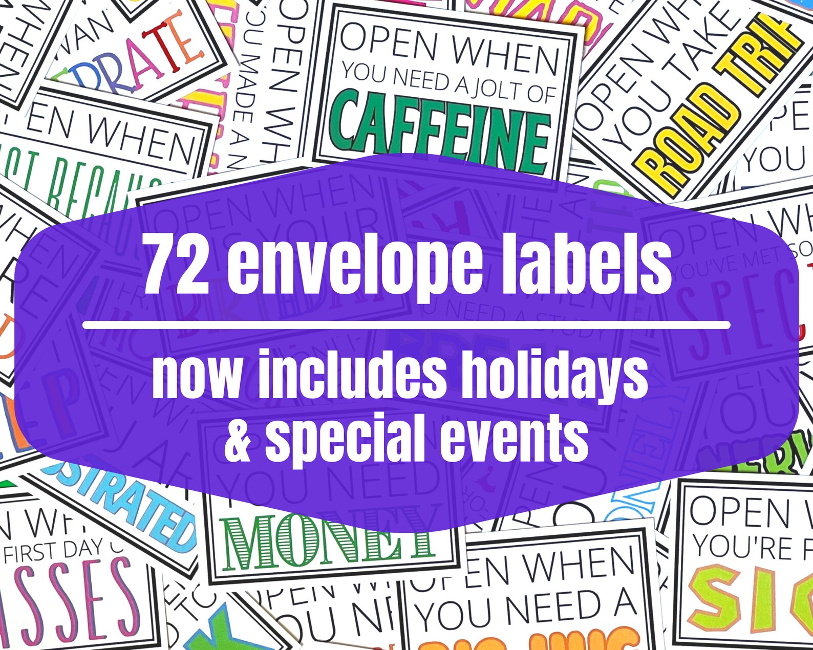 Open When Printable Letter Labels Envelope Label or Card - Etsy