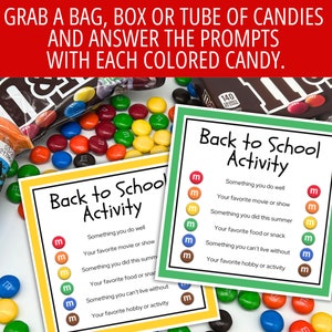 M&M Back to School Activity Game, First Day of School Classroom ...