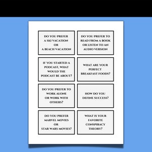 Conversation Starter Cards Teambuilding Activity, Office Classroom or ...