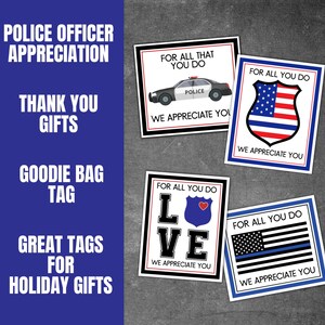 Police Officer Appreciation Gift Tags, Policeman First Responder ...