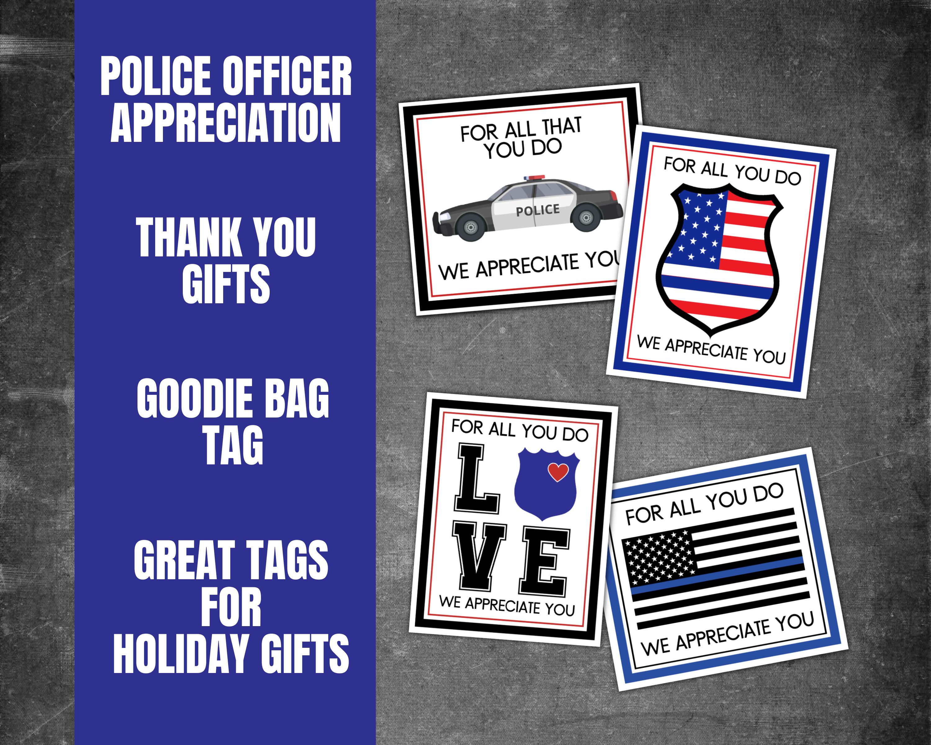 Police Officer Appreciation Gift Tags, Policeman First Responder ...