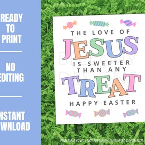 Christian Easter Treat Tag, He is Risen Jesus is the Reason, Easter ...