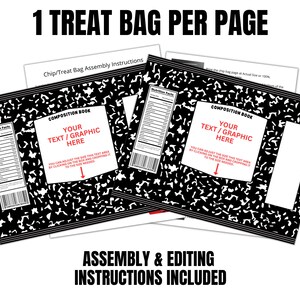 Composition Book Chip Bag, Back to School Gift, Goodie Bag Party Favors ...