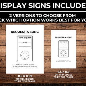 Song Request Cards & Signs, Karaoke Band DJ Printable Song Request Tags ...