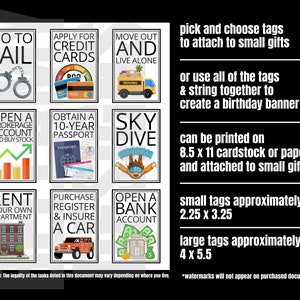 18 Things That You Can Do When You're 18, 18th Birthday Party Gift Tag ...