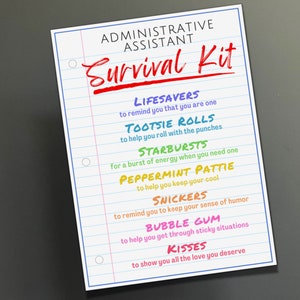 Administrative Assistant Survival Kit Gift Tags, Administrative ...