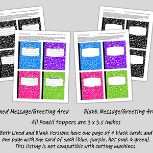 Back to School Gift Pencil Toppers, Composition Notebook Printable for ...