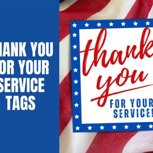 Veteran's Thank You for Your Service Gift Tag Card, Army Navy Air Force ...