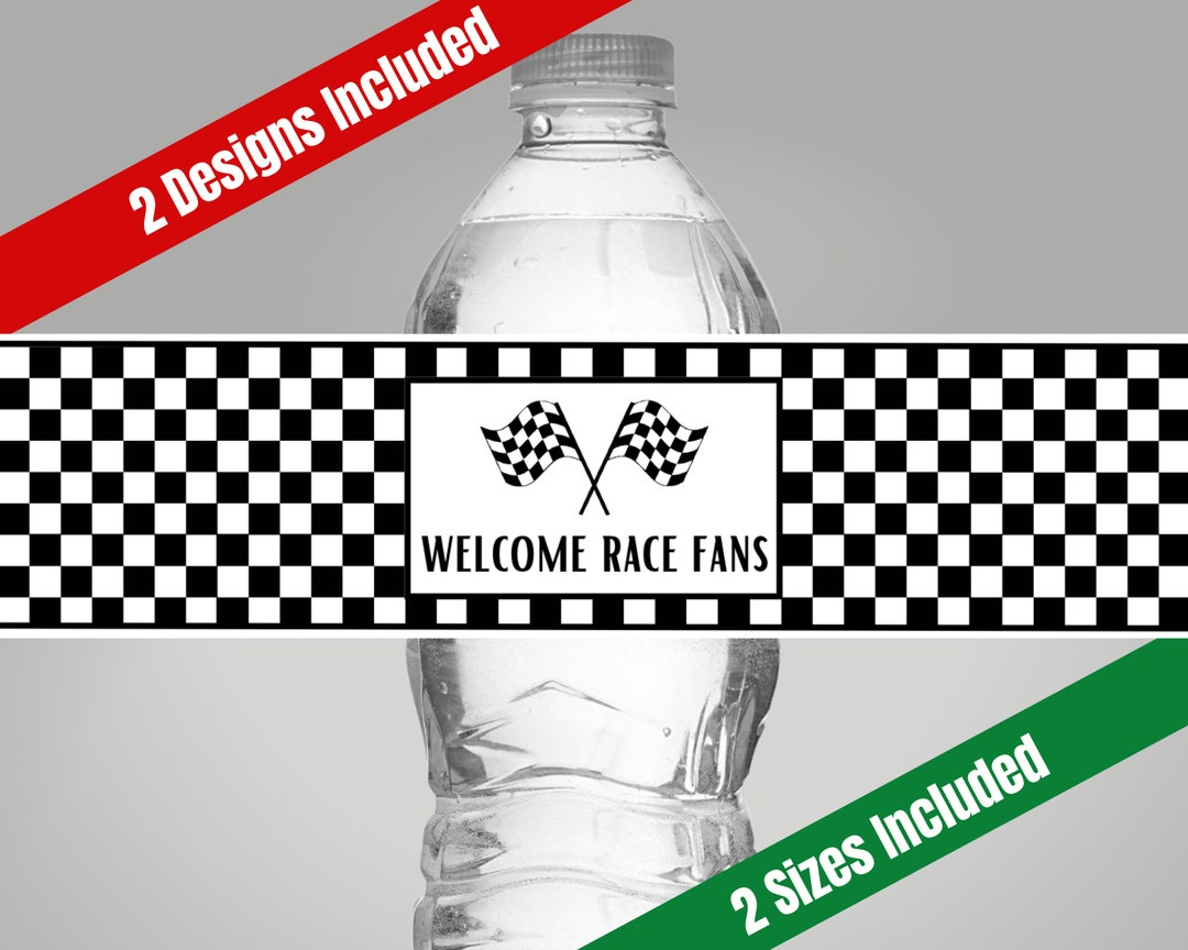 Race Day Water Bottle Wrapper Labels, Race Day Printable Party Favors ...