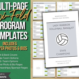 Multi-page Bi-fold Program Template Sports Program Church - Etsy