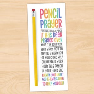 Christian Pencil Prayer Card Printable for Students, Back to School or ...