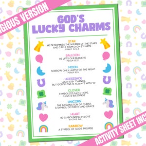 Gods Lucky Charms Tag & Activity Sheet Printable, Great for Family ...
