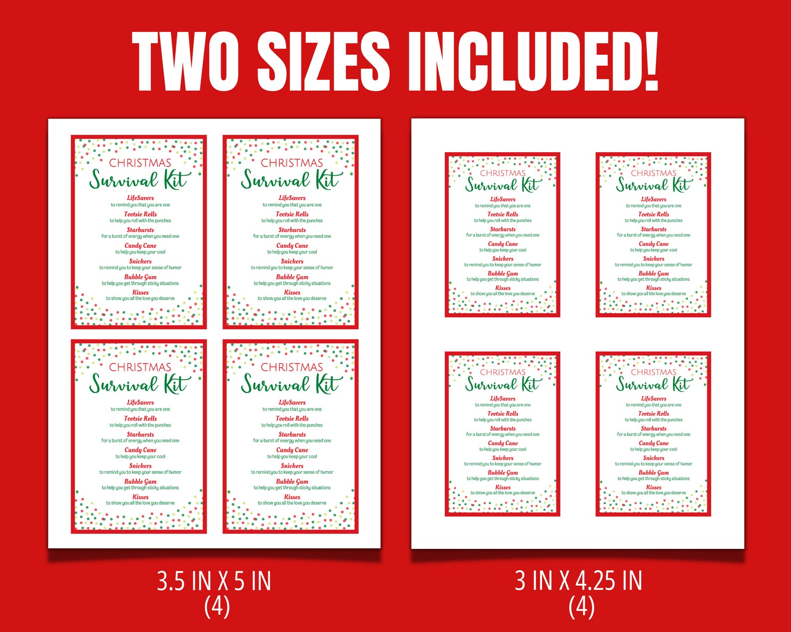 Christmas Survival Kit Gift Tag Printable Stocking Stuffer - Etsy