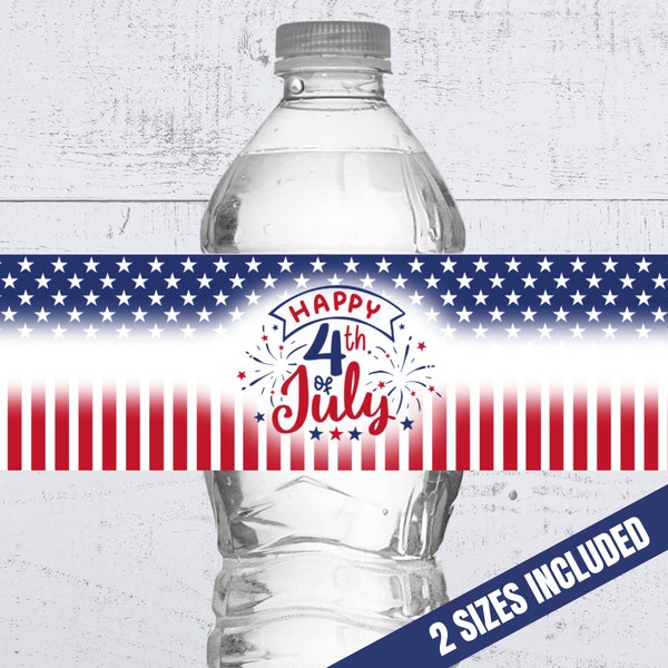 4th of July Water Bottle Labels 4th of July Party Labels - Etsy