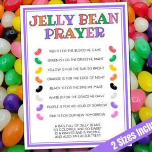 Jelly Bean Prayer Poem Printable Religious Gift Tags Easter - Etsy