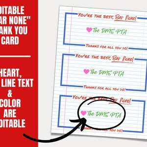 Editable Granola Bar Tag, You're the Best Bar None Thank You ...