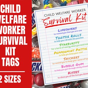 Child Welfare Worker Survival Kit Gift Tag, Welfare Worker Appreciation ...