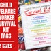 Child Welfare Worker Survival Kit Gift Tag, Welfare Worker Appreciation ...