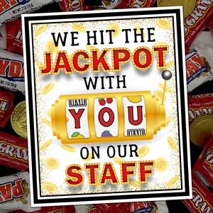 Staff Appreciation Tag, Jackpot Tag Lottery Tag, Hit the Jackpot Staff ...