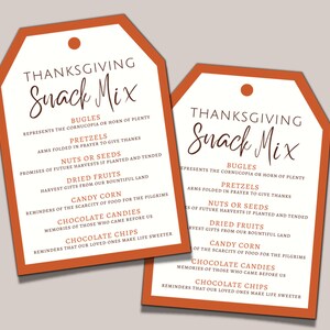 Editable Thanksgiving Snack Mix Gift Tags, Friendsgiving Printable ...
