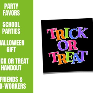 Halloween Trick or Treat Tags, Party Favor Gift Tags, Halloween Goodie ...