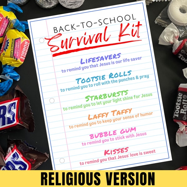 High School Survival Kit Printable - Etsy