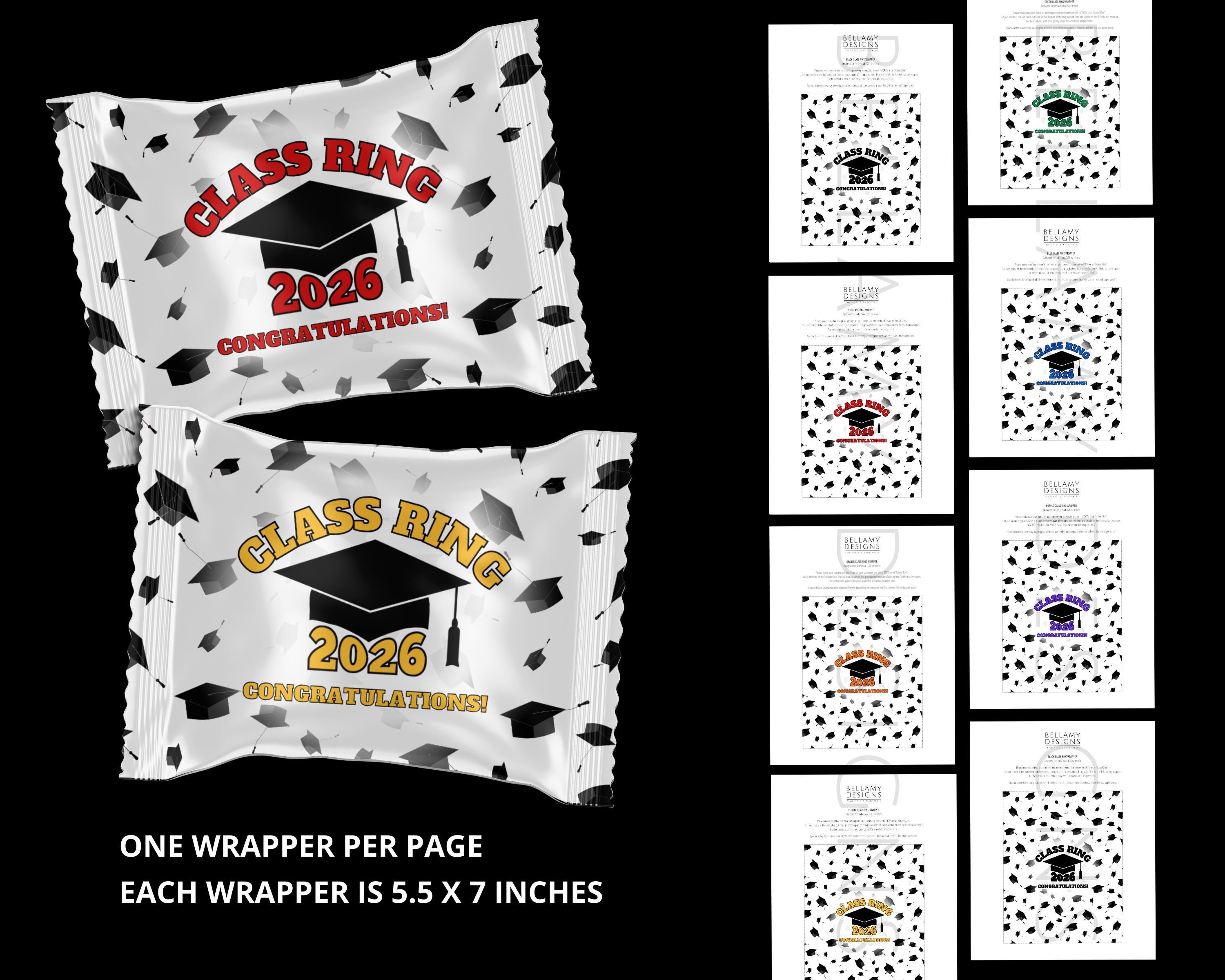 Graduation Class Ring Wrappers, Preschool Graduation Kindergarten Grad ...