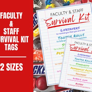 Faculty & Staff Survival Kit Gift Tags, Faculty Appreciation Staff ...