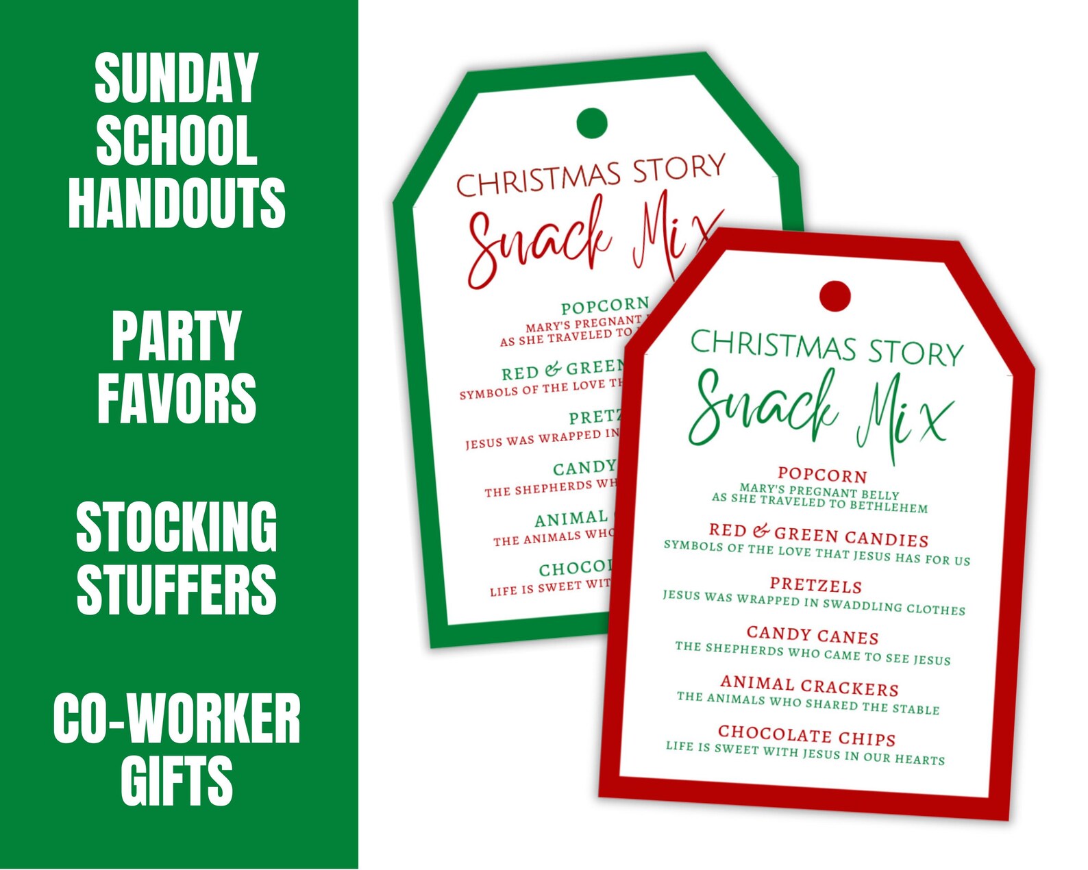 Christmas Story Snack Mix Gift Tags, Stocking Stuffer Treat Card ...