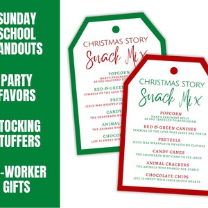 Christmas Story Snack Mix Gift Tags, Stocking Stuffer Treat Card ...