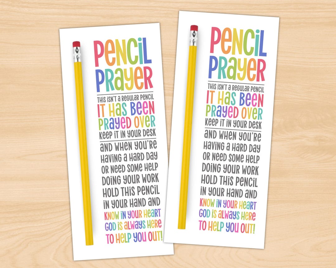 Christian Pencil Prayer Card Printable for Students and Teachers for ...