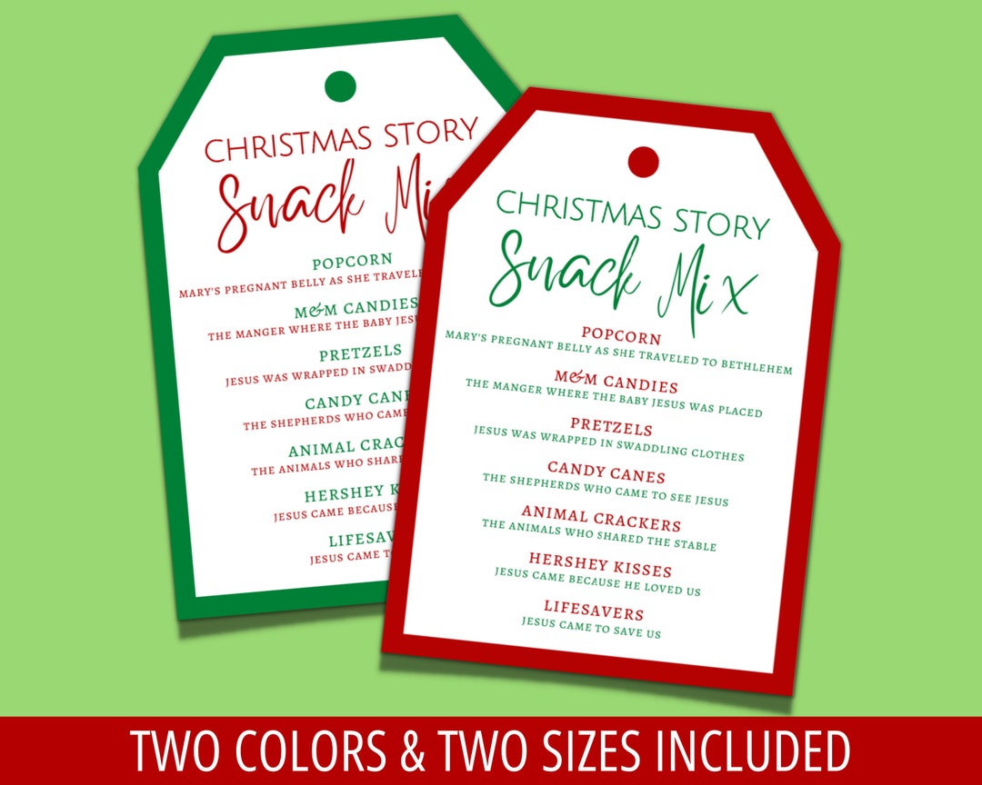 Christmas Story Snack Mix Gift Tag Printable, Stocking Stuffer Treat ...