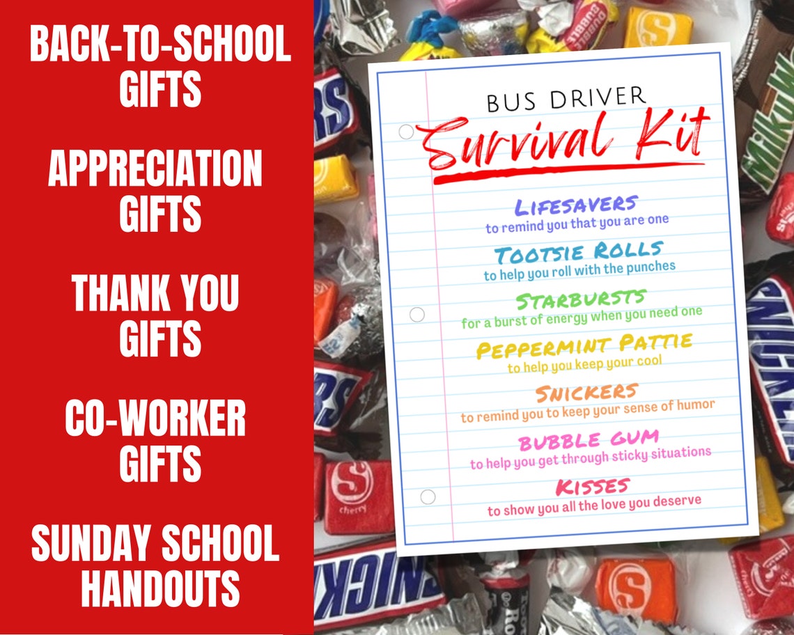 Bus Driver Survival Kit Gift Tags Transportation Department - Etsy