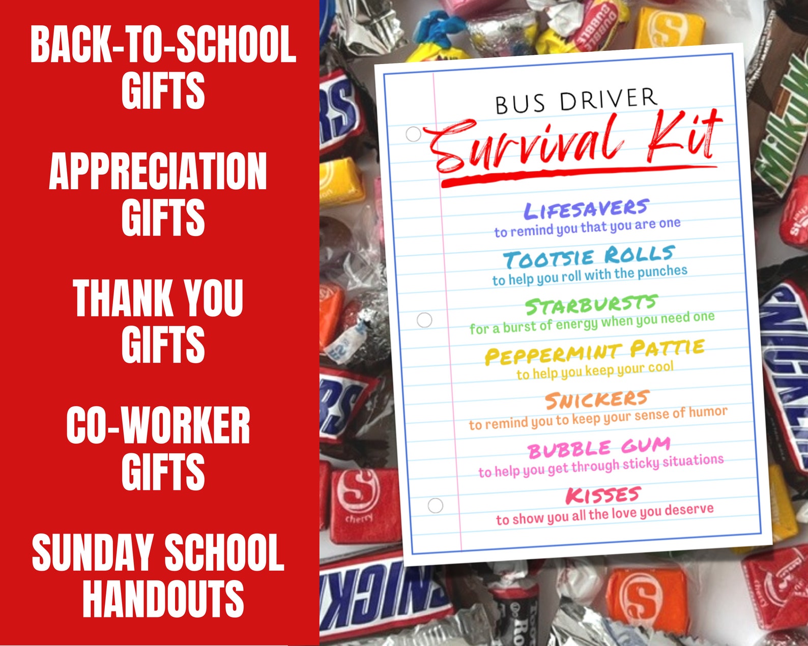 Bus Driver Survival Kit Gift Tags Transportation Department - Etsy