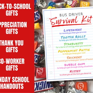Bus Driver Survival Kit Gift Tags, Transportation Department ...